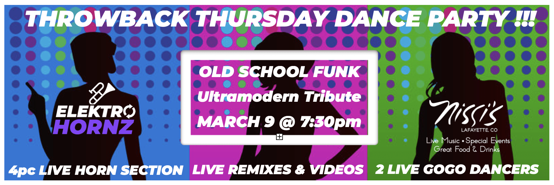 Elektrohornz “Electro funk dance party” Throwback Thursday 70s Funk ...